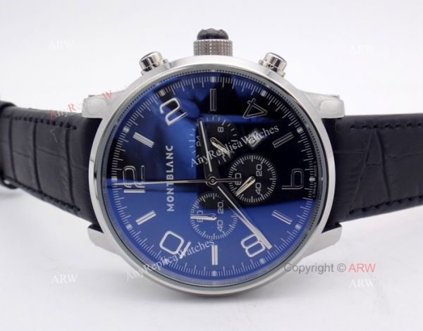 Best Replica Mont blanc Timewalker Quartz Watch - Black Dial Black ...